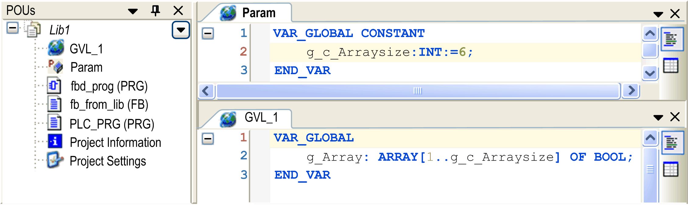 Global Variable List - GVL